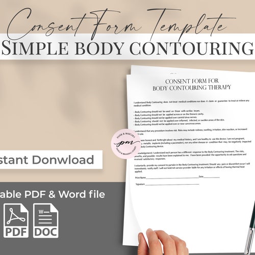 Editable Body Contouring Consent Form Template Simple Body - Etsy