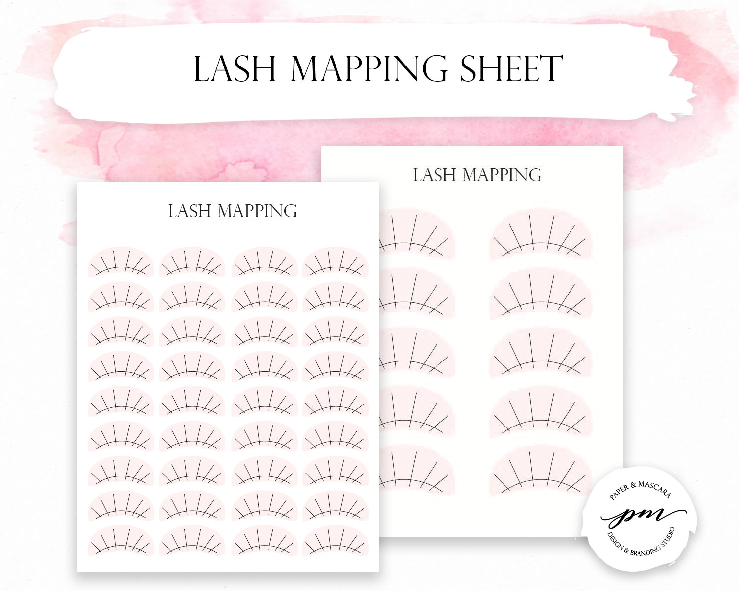 Lash Map Sheets Printable Lash Mapping Sheets Eyelash | Etsy