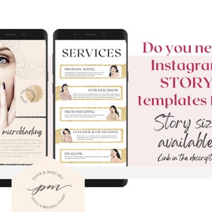 Permanent Makeup Instagram Post Templates, Editable PMU Social Media ...