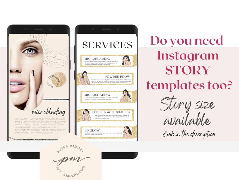 Permanent Makeup Instagram Post Templates Editable PMU Social - Etsy