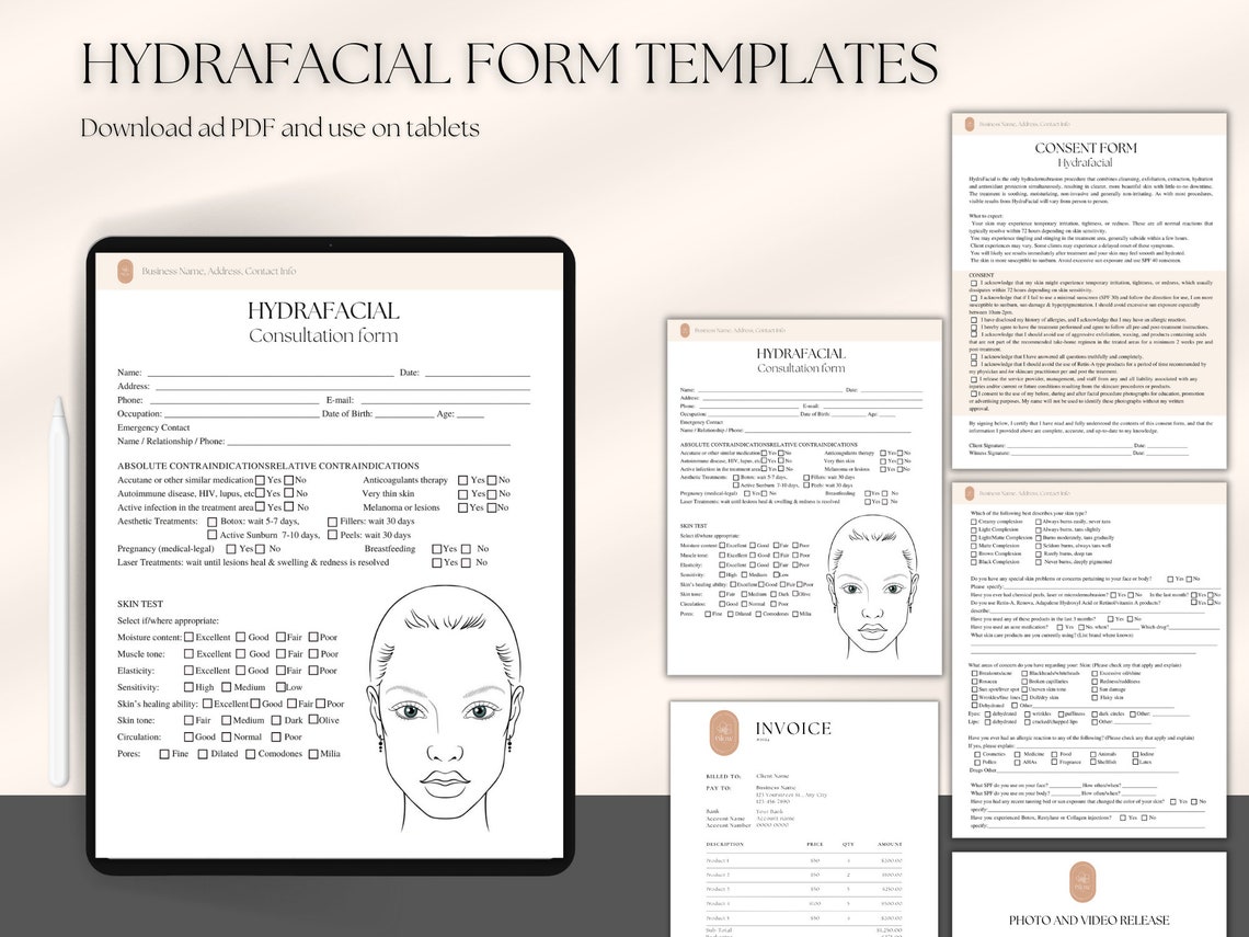 Editable Hydrafacial Consent Form Template Hydrafacial Client - Etsy