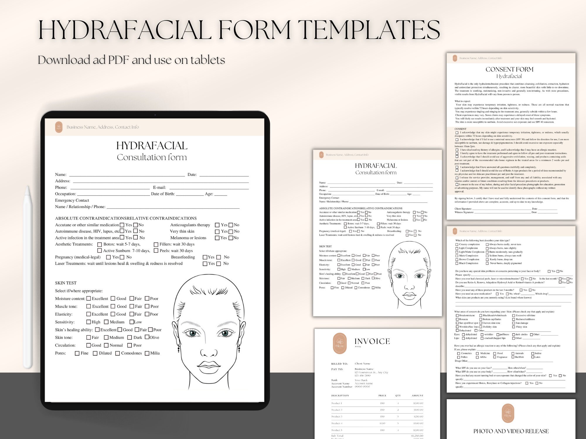 Editable Hydrafacial Consent Form Template Hydrafacial Client - Etsy