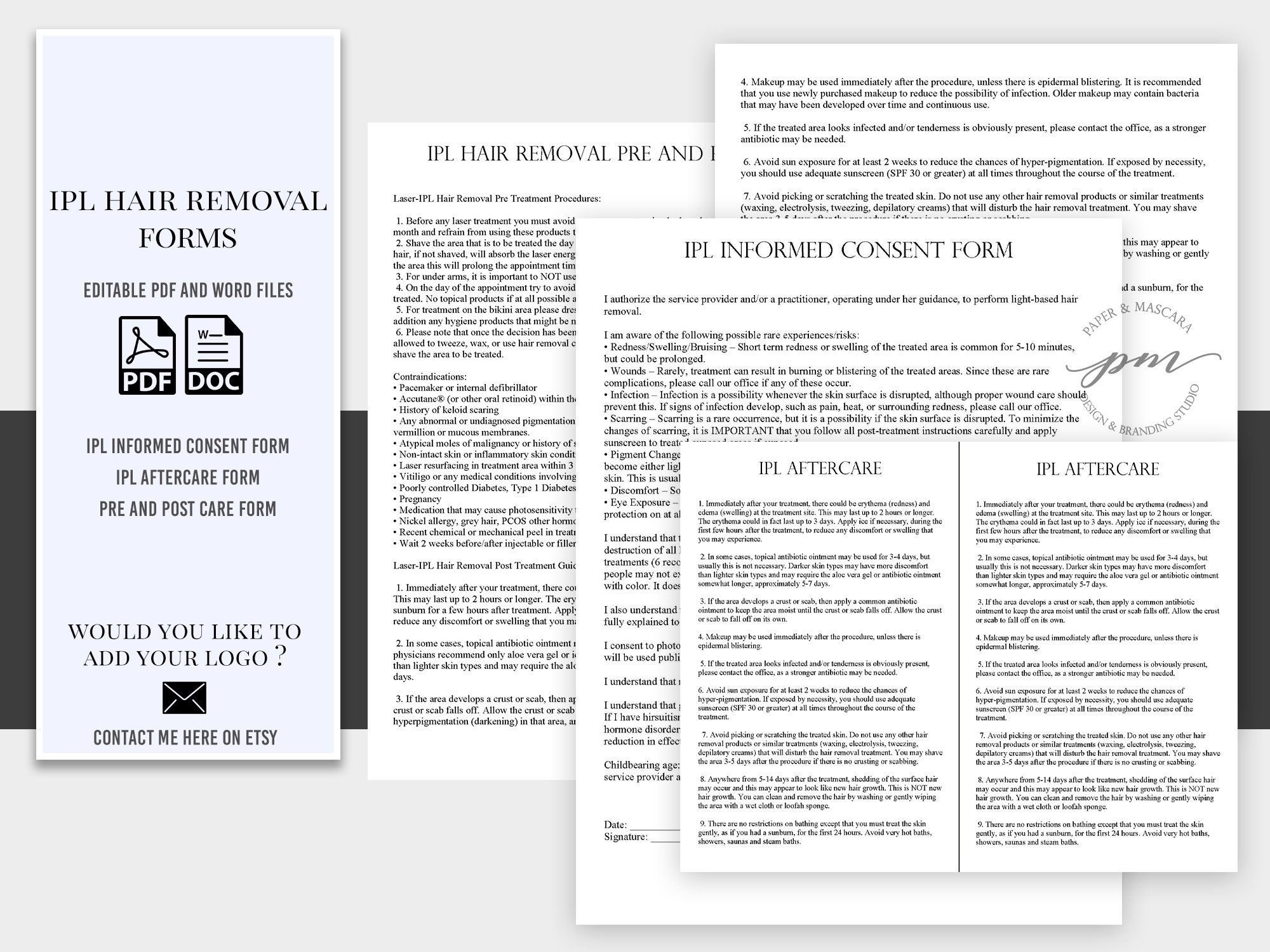 IPL Hair Removal Aftercare Cards IPL Aftercare | Etsy