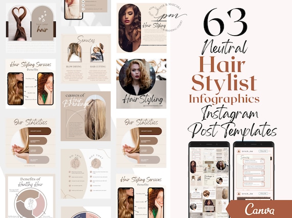 Hair Stylist Instagram Post Templates Editable Hair Stylist - Etsy