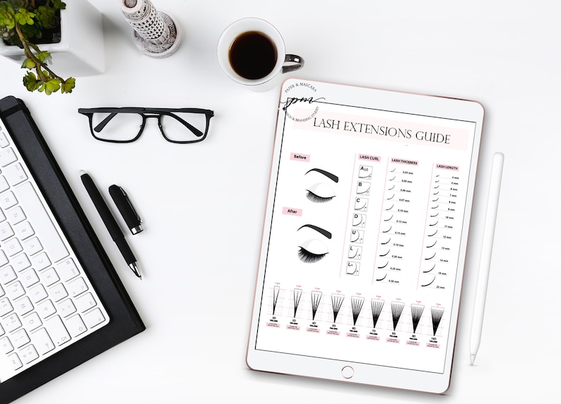 Lash Extensions Guide for Tablets Ipad Eyelash Extensions | Etsy