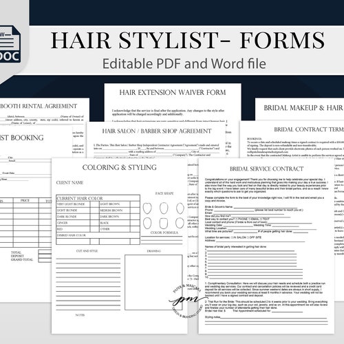 Editable and Printable Hair Stylist Client Template Form - Etsy