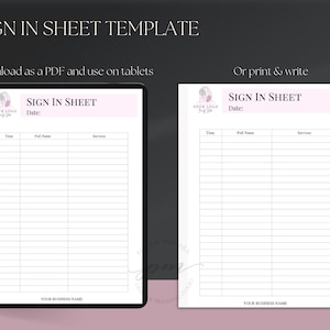 Salon Client Sign-in Sheet Template, Editable Spa and Office Client ...