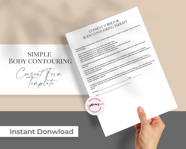 Editable Body Contouring Consent Form Template, Simple Body Sculpting ...