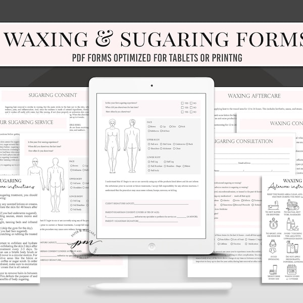 Sugar Waxing Consent Forms - Etsy
