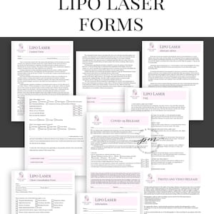 Lipo Laser Client Intake and Consent Form Templates, Editable Body ...