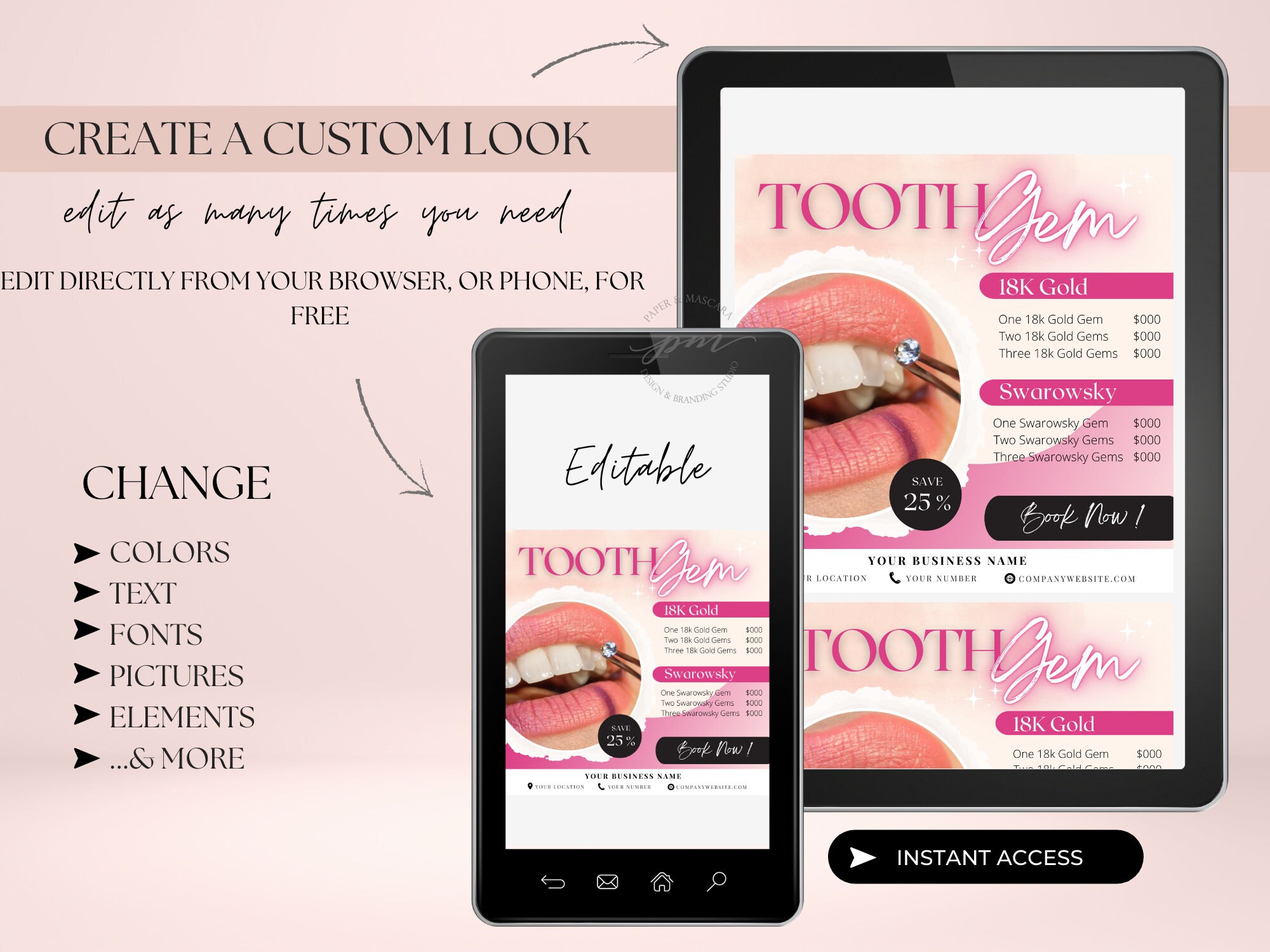 Editable Tooth Gem Flyer Template Tooth Charms Instagram - Etsy Australia