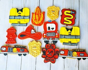 Fireman cookies | Etsy