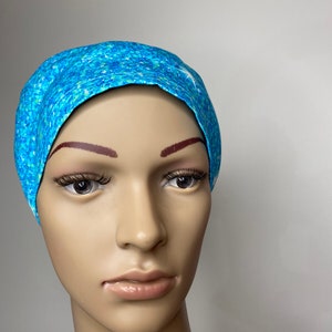 Handmade Aqua Sparkle Glitter Surgical Scrub Cap With Adjustable Toggle ...