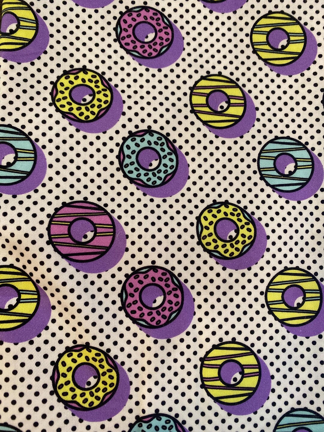 Handmade Donut Print Scrub Cap: Purple Kitchen Hat With Toggle - Etsy
