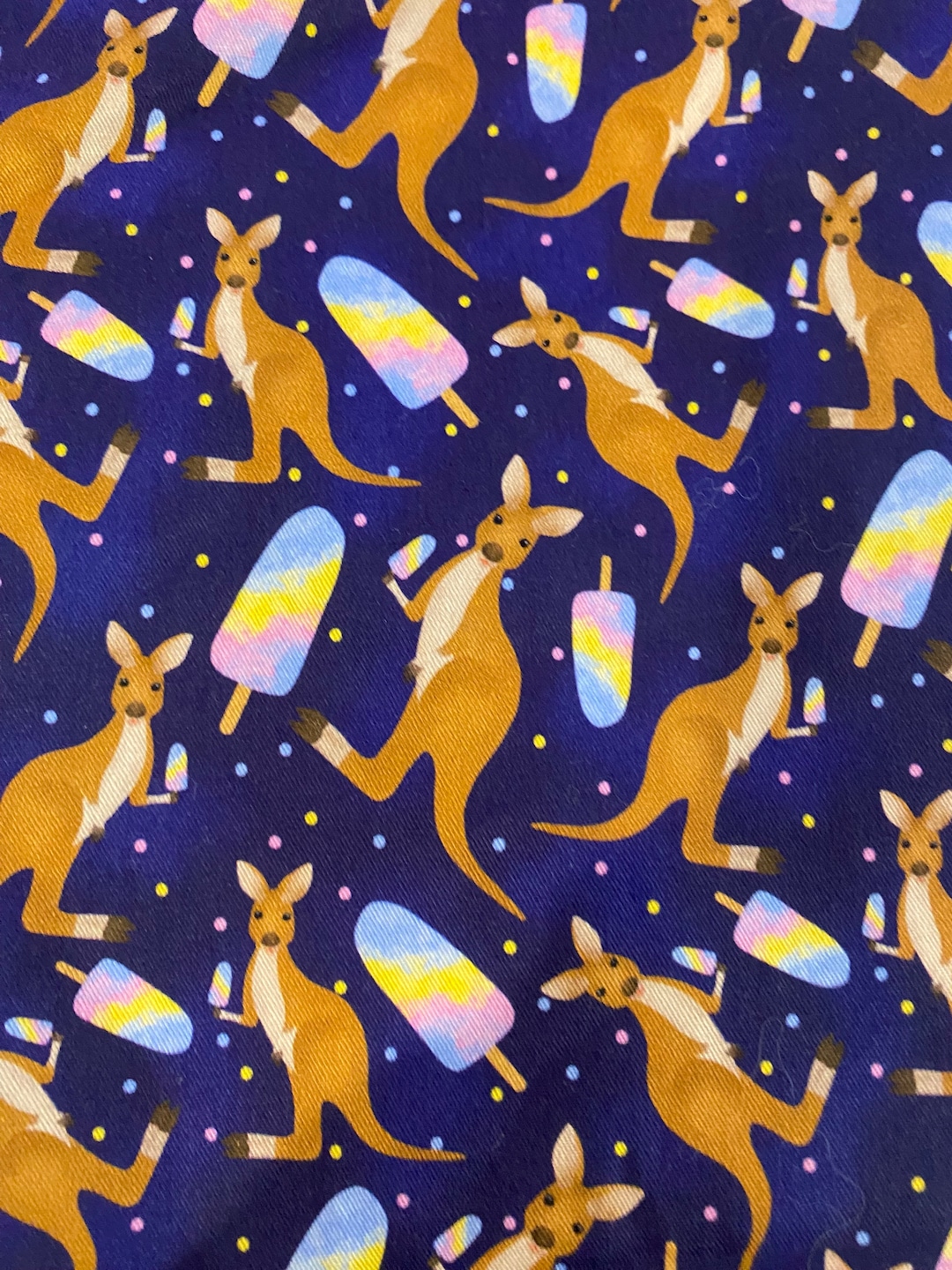 Cute Kangaroo and Ice Cream Print Surgical Scrub Cap - Handmade Cotton ...