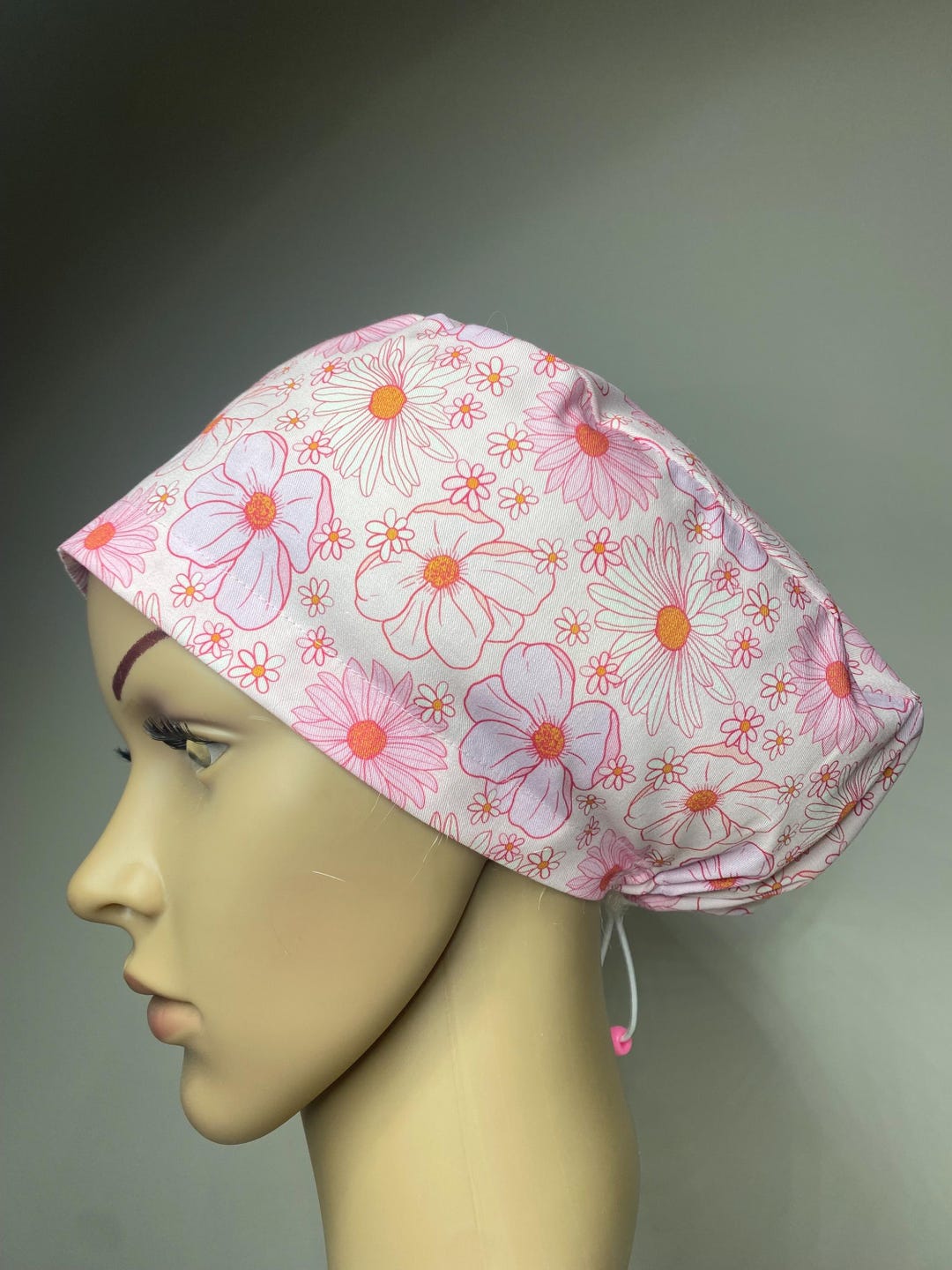 Pink Daisy Euro Surgical Scrub Caps for Women - Etsy