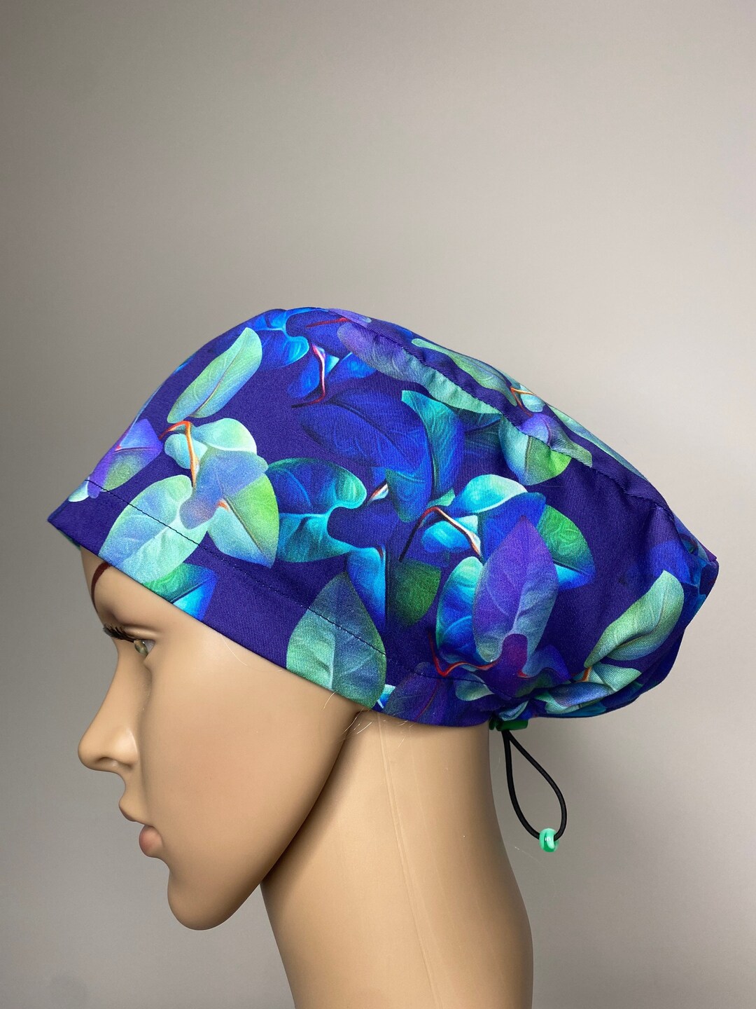 Leaf Print Scrub Cap: Handmade Medical Scrub Hat - Etsy