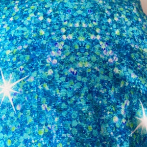 Handmade Aqua Sparkle Glitter Surgical Scrub Cap With Adjustable Toggle ...