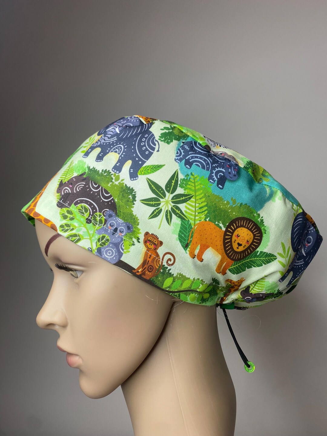 Cute Surgical Hat With Safari Animals - Etsy