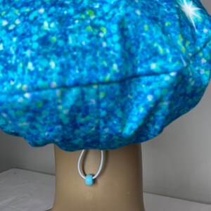 Handmade Aqua Sparkle Glitter Surgical Scrub Cap With Adjustable Toggle ...