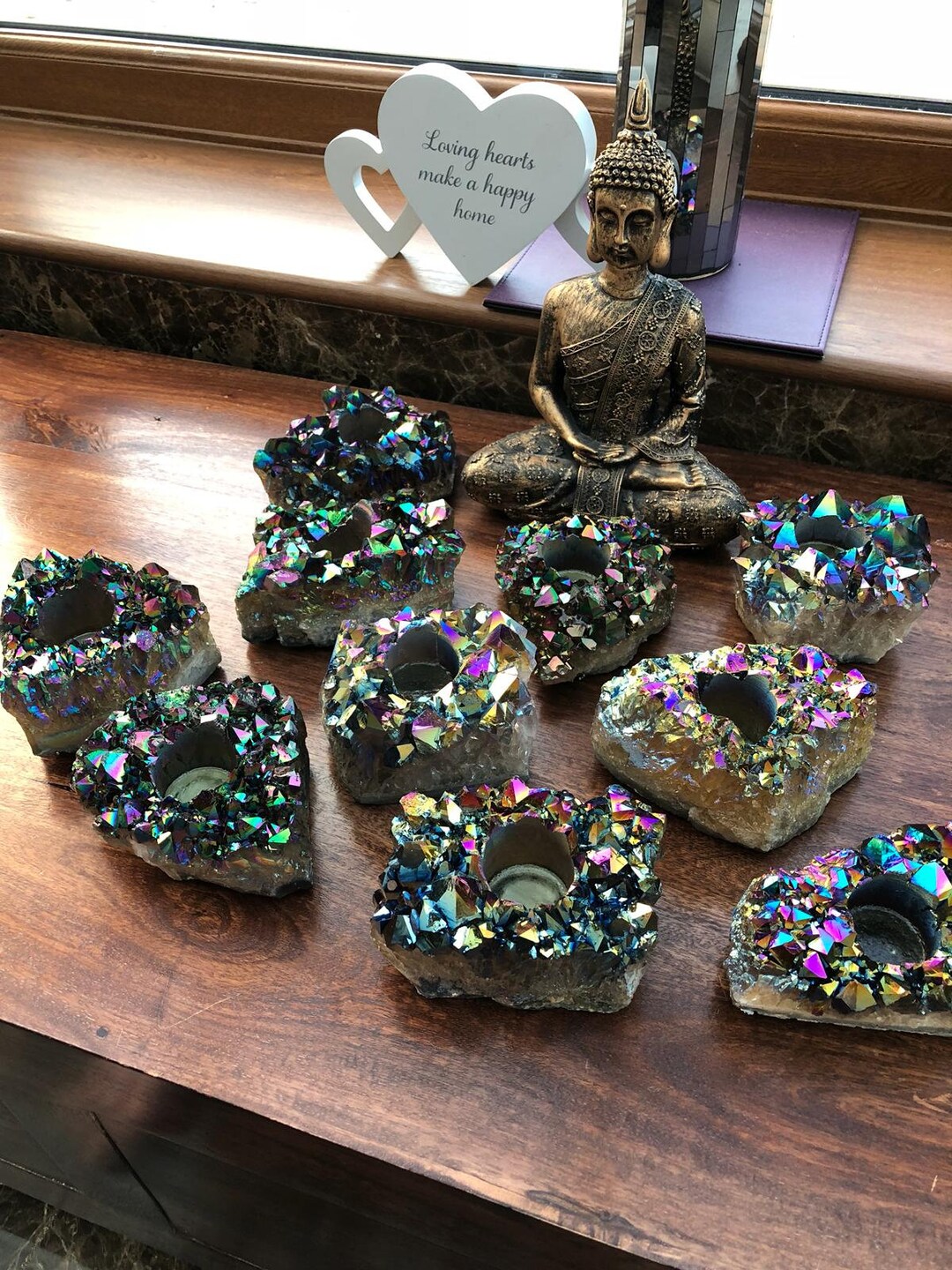 Rainbow Quartz, Aura, Titanium, Point, Cluster, Amethyst, Gemstone ...