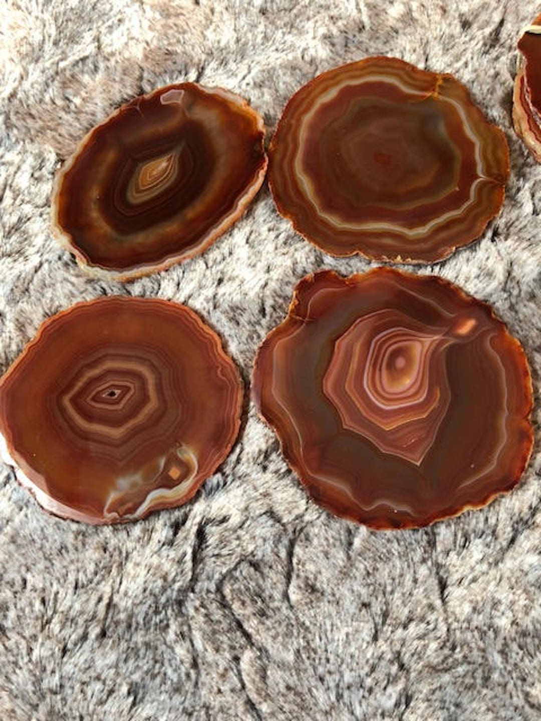 Red Rust Agate Microcrystalline Quartz Premium Coasters (set of 4) Gift ...