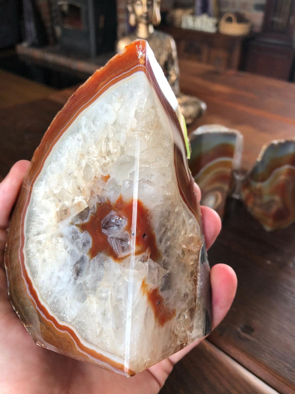 Red Rust Agate Natural Edge Microcrystalline Quartz Premium Bookends ...