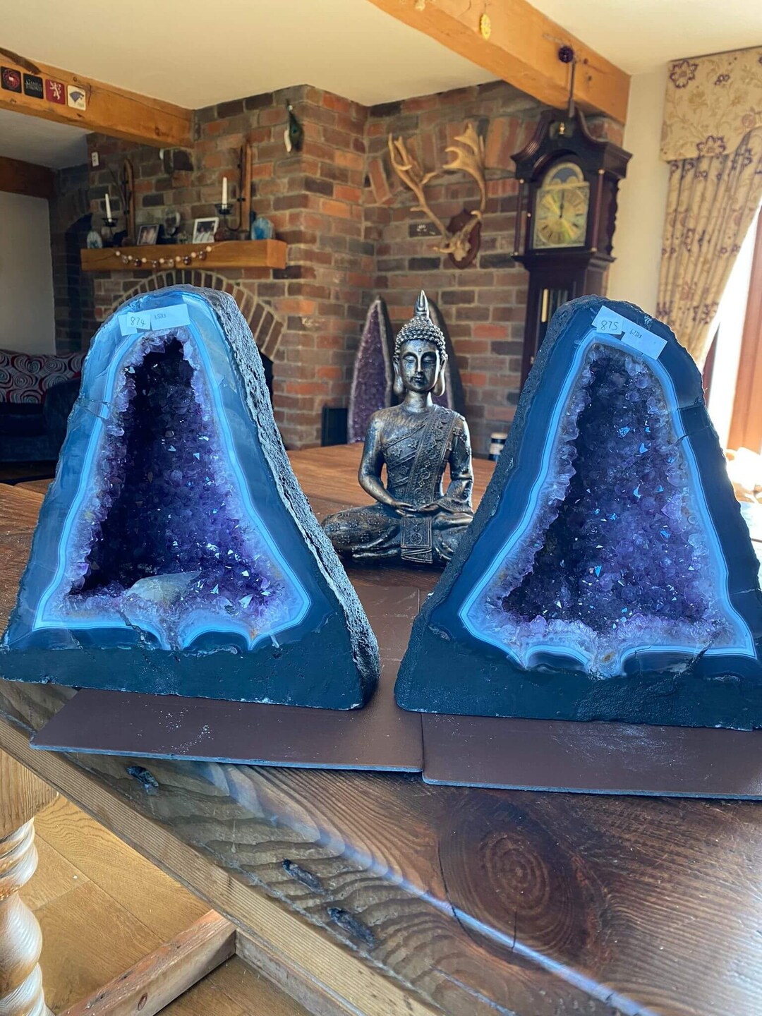 Amethyst Crystal Geode PAIR 874 & 875 Premium Queen Grade 8kg Each ...