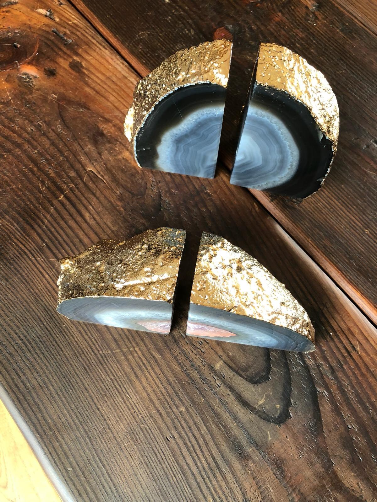 Natural Caramel Agate 24ct Gold Edge Microcrystalline Quartz | Etsy