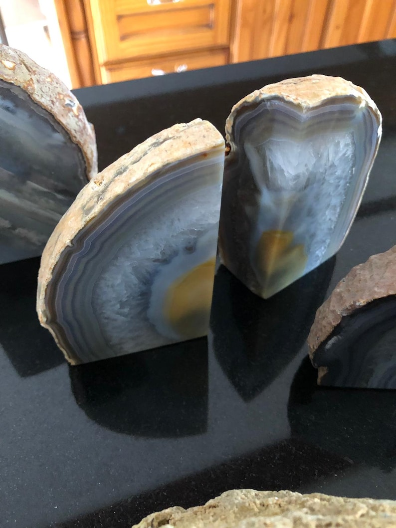 Grey Agate Natural Edge Microcrystalline Quartz Premium | Etsy