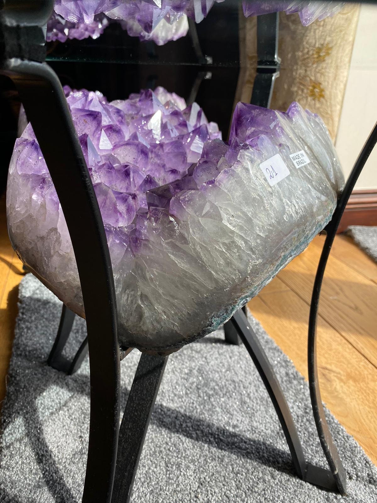 Amethyst Geode Table 3 21kg H41xw30xd16cm Druzy Cluster - Etsy Canada