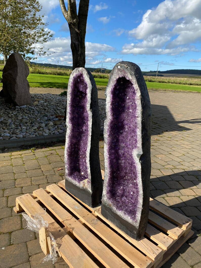 Very Tall Amethyst Crystal Geode PAIR 17 & 18 Premium Queen | Etsy