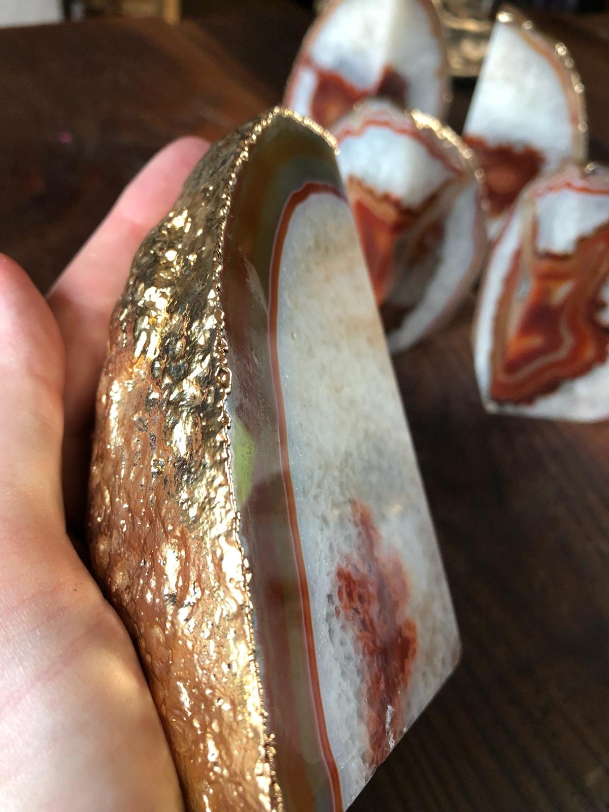 Red Rust Agate 24ct Gold Edge Microcrystalline Quartz Premium | Etsy