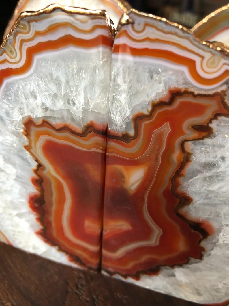 Red Rust Agate 24ct Gold Edge Microcrystalline Quartz Premium - Etsy UK