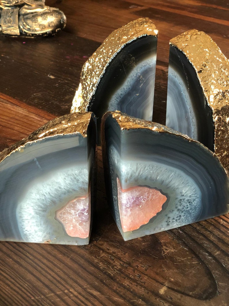 Natural Caramel Agate 24ct Gold Edge Microcrystalline Quartz - Etsy UK