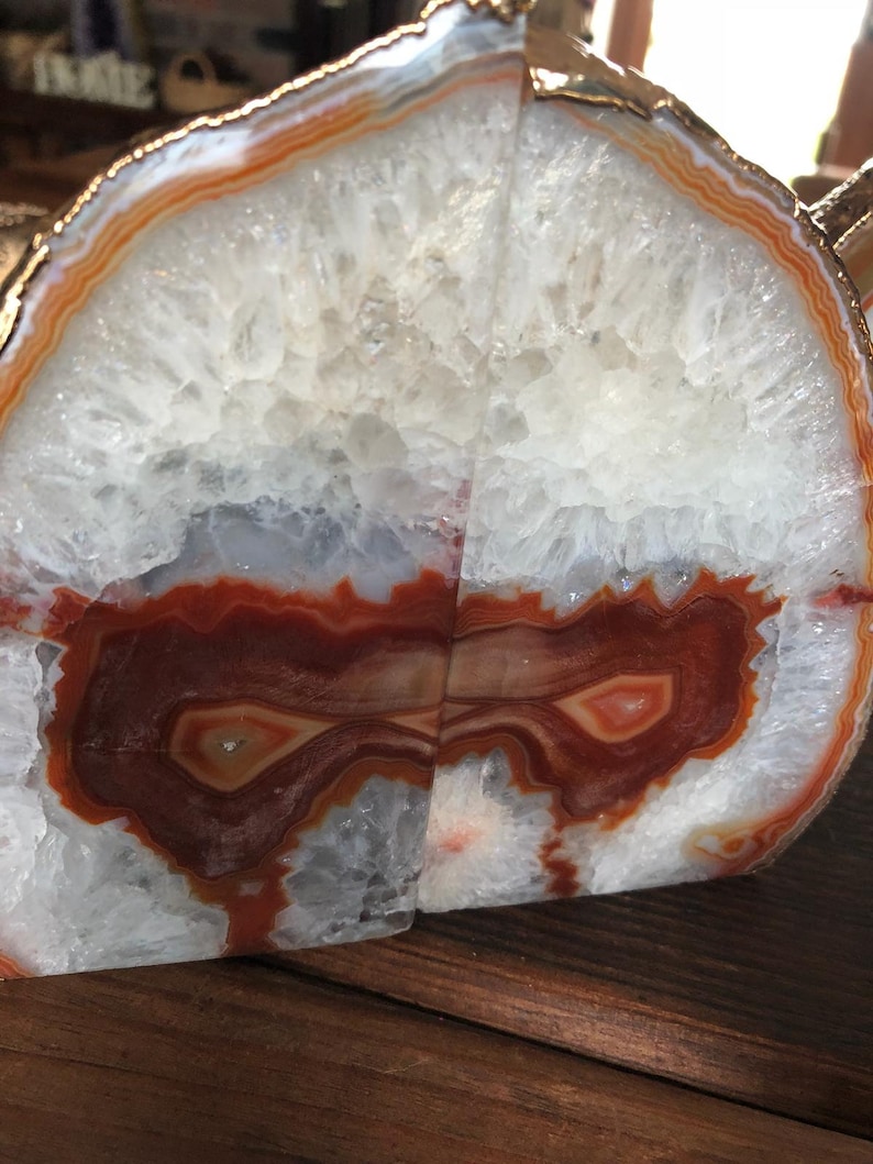 Red Rust Agate 24ct Gold Edge Microcrystalline Quartz Premium | Etsy