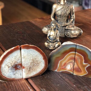 Red Rust Agate Natural Edge Microcrystalline Quartz Premium Bookends ...