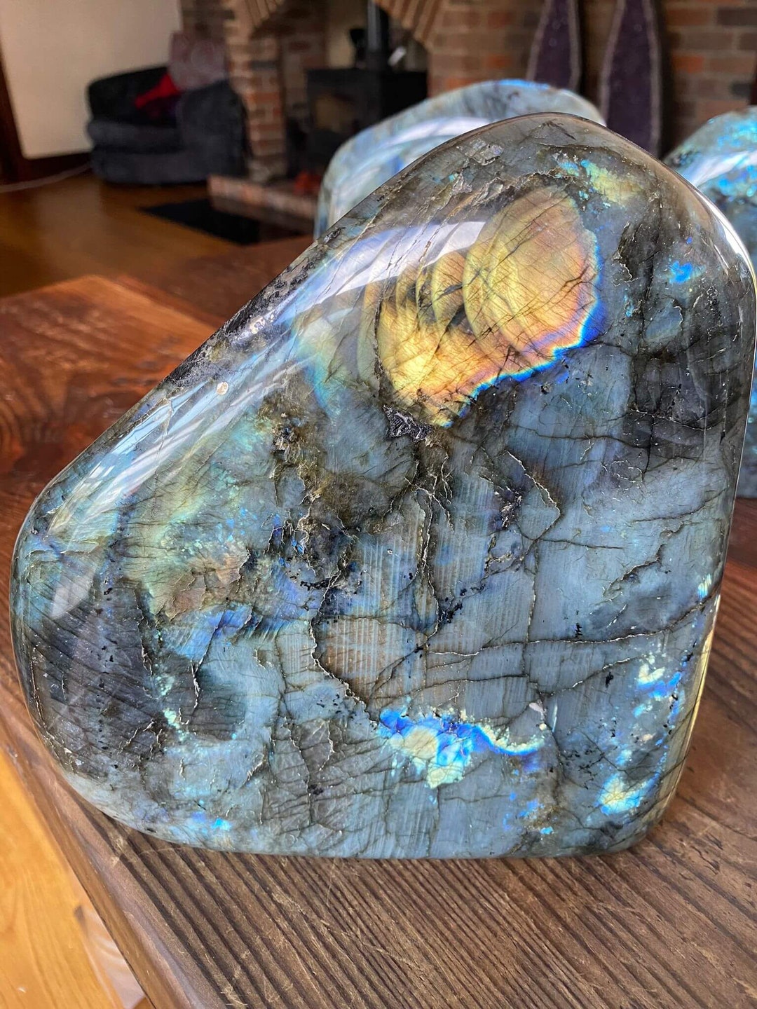 HUGE Blue Labradorite Freeform 29 Self Standing Healing Crystal Natural ...