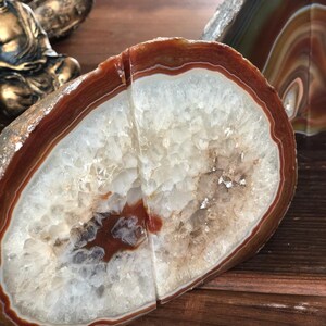 Red Rust Agate Natural Edge Microcrystalline Quartz Premium Bookends ...