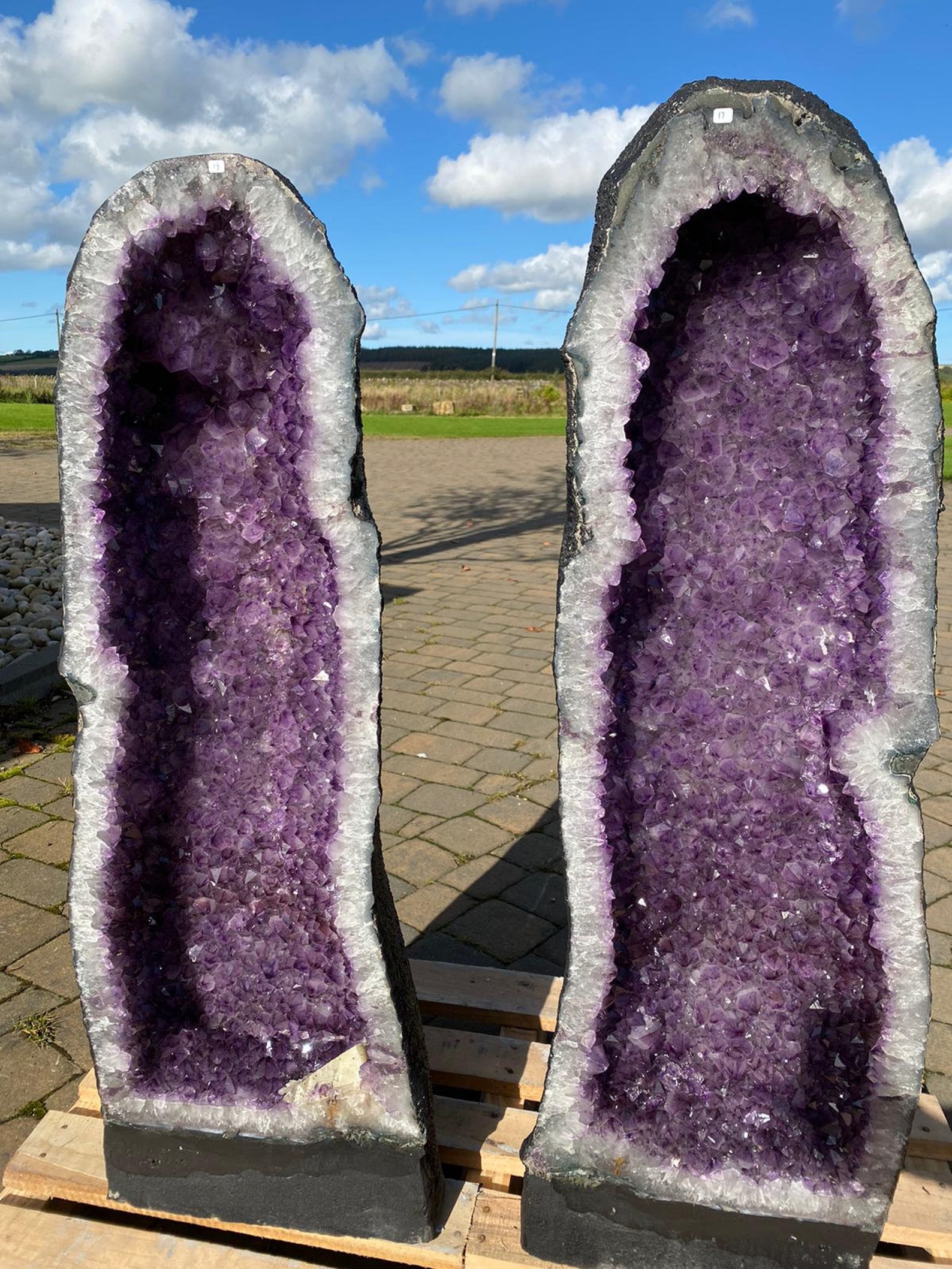 Very Tall Amethyst Crystal Geode PAIR 17 & 18 Premium Queen | Etsy