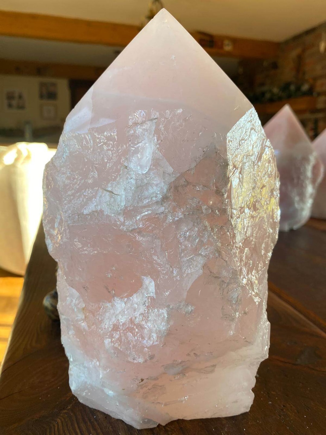 HUGE Extra Large Tall Premium Rose Quartz Pink Crystal Quartz Point ...
