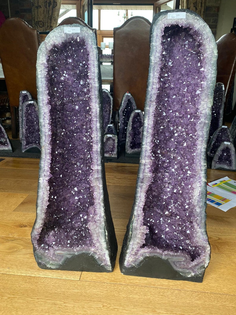 Tall Amethyst Crystal Geode PAIR 364 & 365 Premium Queen Grade | Etsy