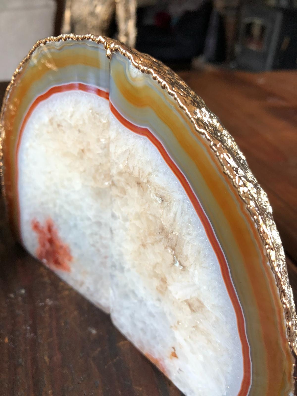 Red Rust Agate 24ct Gold Edge Microcrystalline Quartz Premium | Etsy