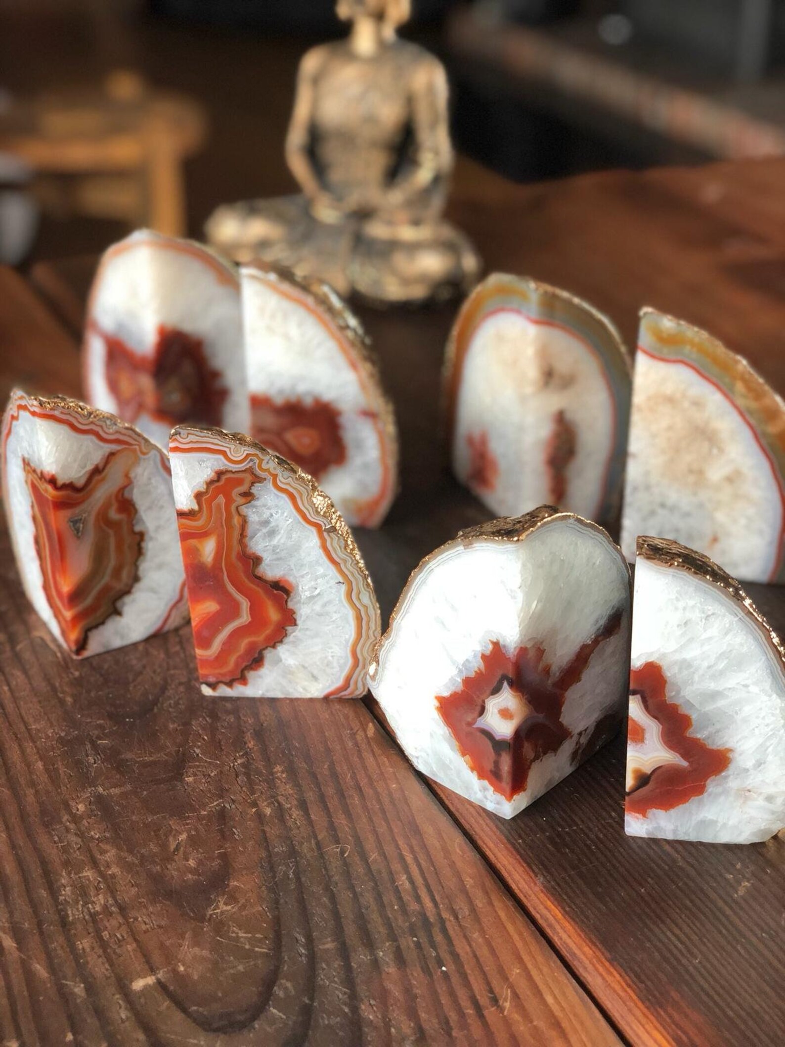 Red Rust Agate 24ct Gold Edge Microcrystalline Quartz Premium - Etsy UK