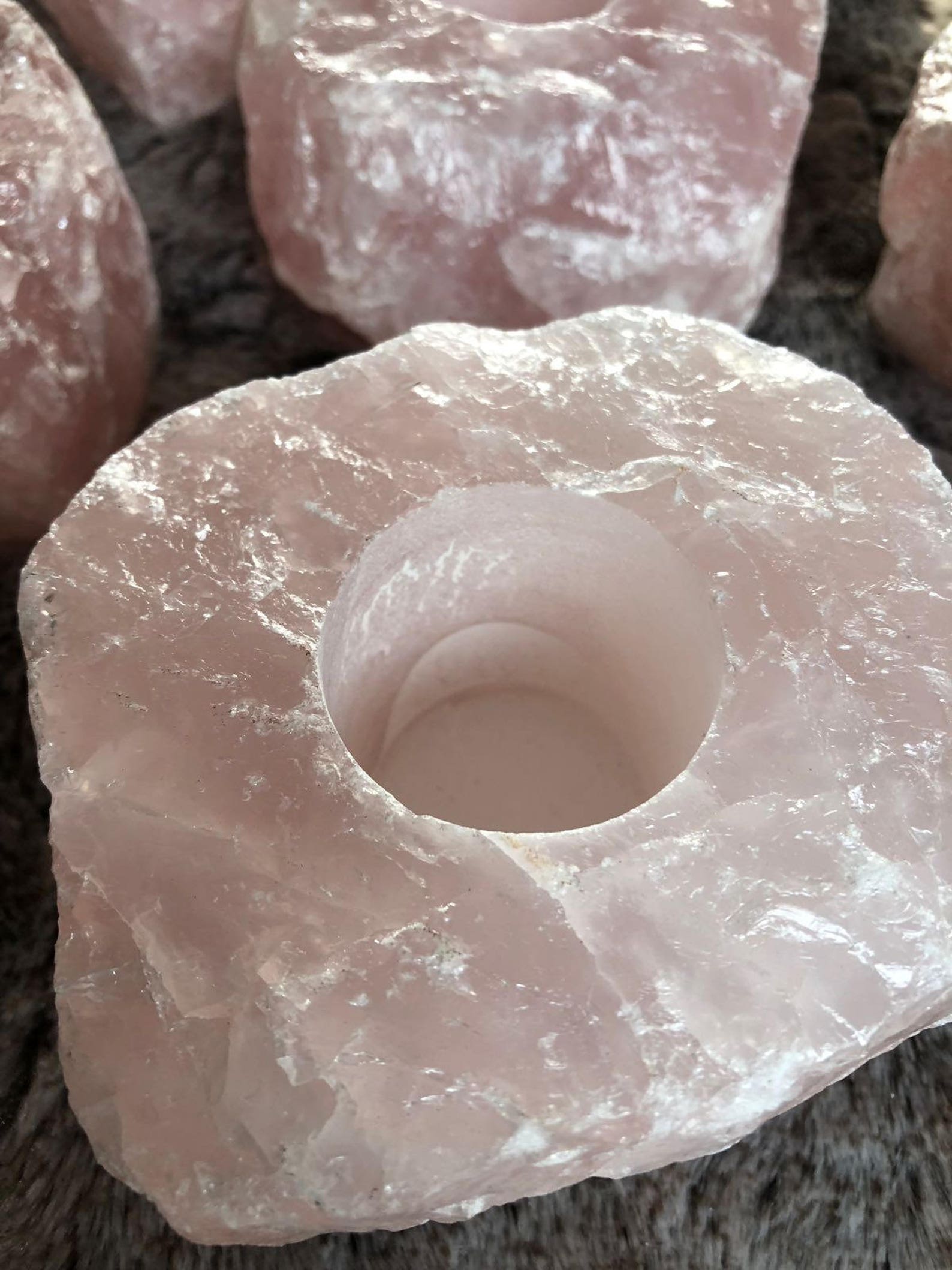 Rose Quartz Premium Ice Quartz Crystal Candle Tealight Holders - Etsy UK