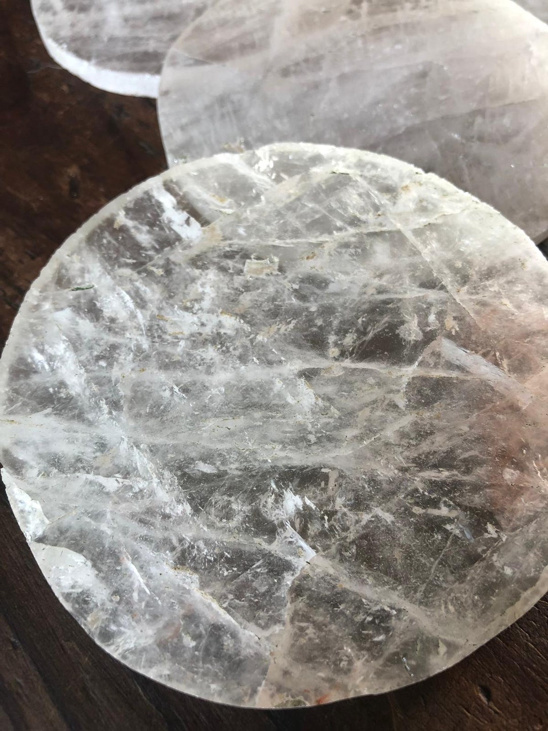 Clear Quartz Premium Coasters Circle Shape Natural Edge (set of 4) - Etsy