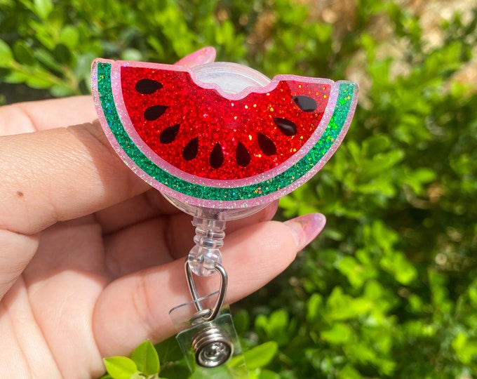 Watermelon Badge Reel, Summer Badge Reels, RN ID Holder, Fruit ...