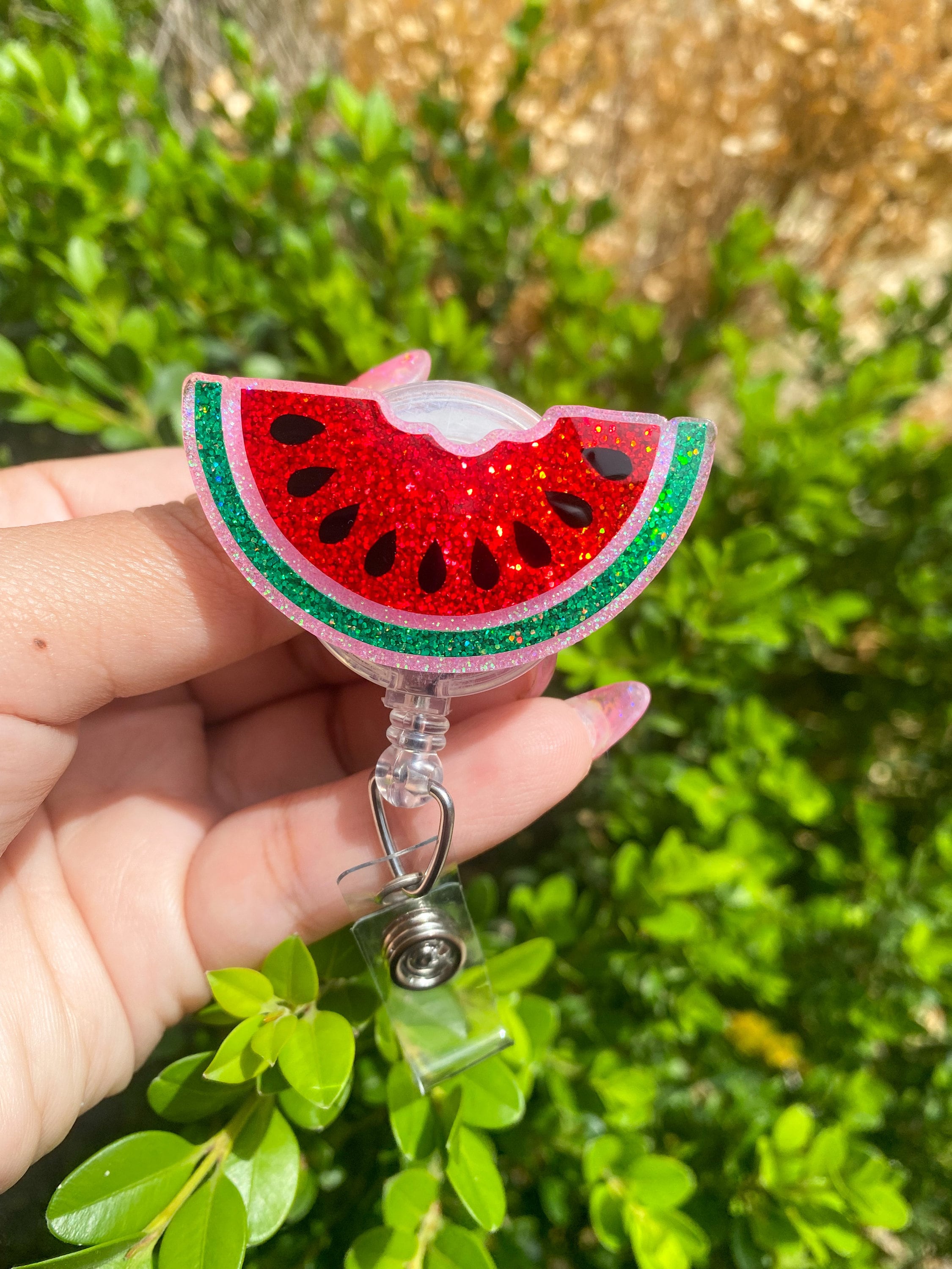 Watermelon Badge Reel Summer Badge Reels RN ID Holder Fruit - Etsy