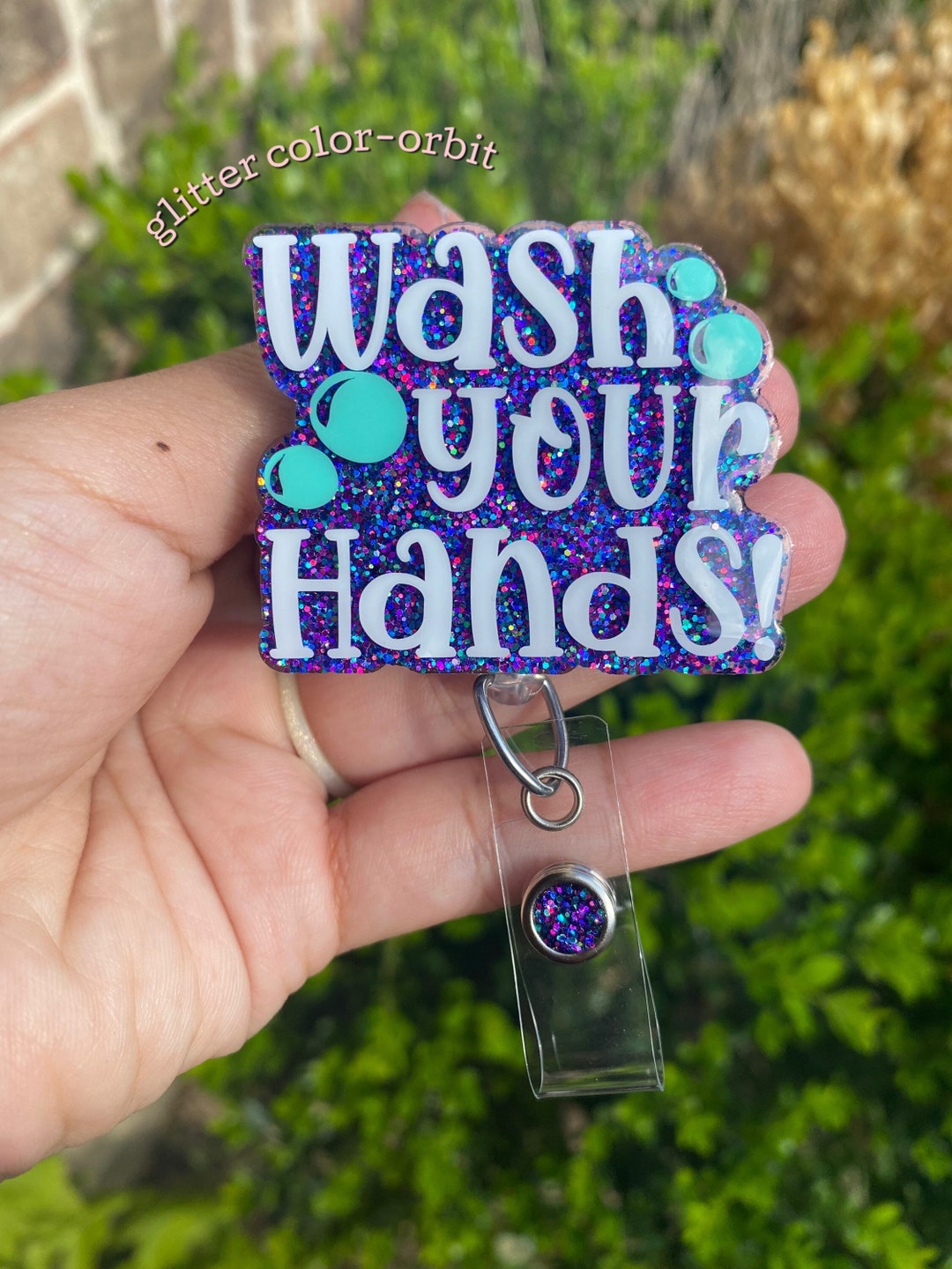 Wash Your Hands Badge Reel,medical Field Badge,retractable Badge Clip ...