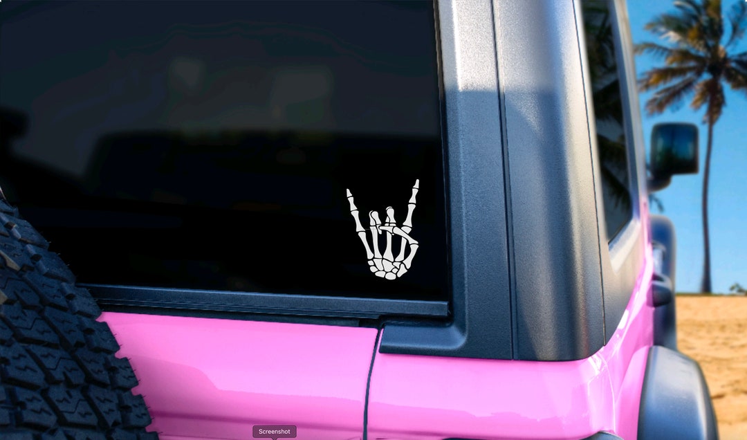 Skeleton Hand Car Decal Skeletons Rock on Vinyl Car Decals - Etsy